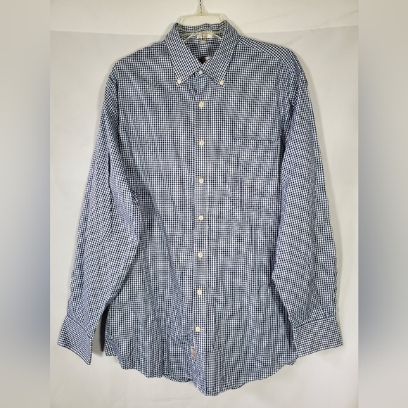 Peter Millar | Shirts | Peter Millar Blue White Check Plaid Nanoluxe Easy Care Golf Shirt | Poshmark